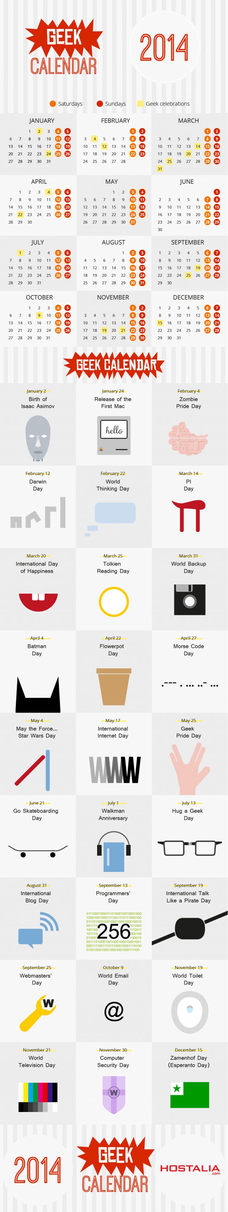 Geek Calendar 2014 (infographic)