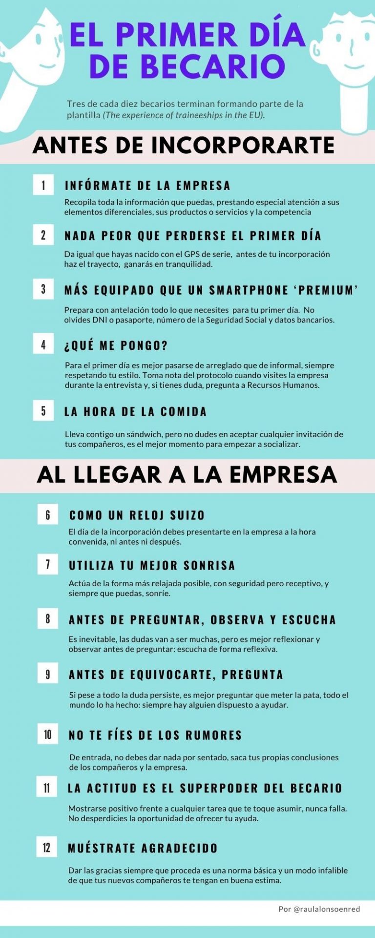 El primer día de becario #Infografía